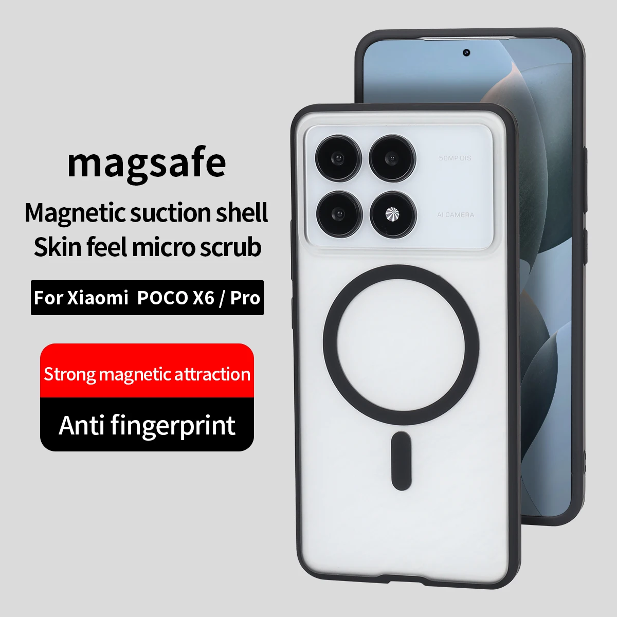 For-Xiaomi-POCO-X6-Pro-5G-Shockproof-Back-Cover-Magnetic-Luxury-Matte ...