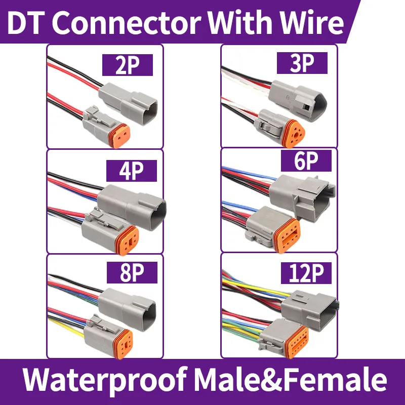 5-20-100-Sets-2-12-Pin-Automotive-Sealed-Electric-Plug-Male-Female ...