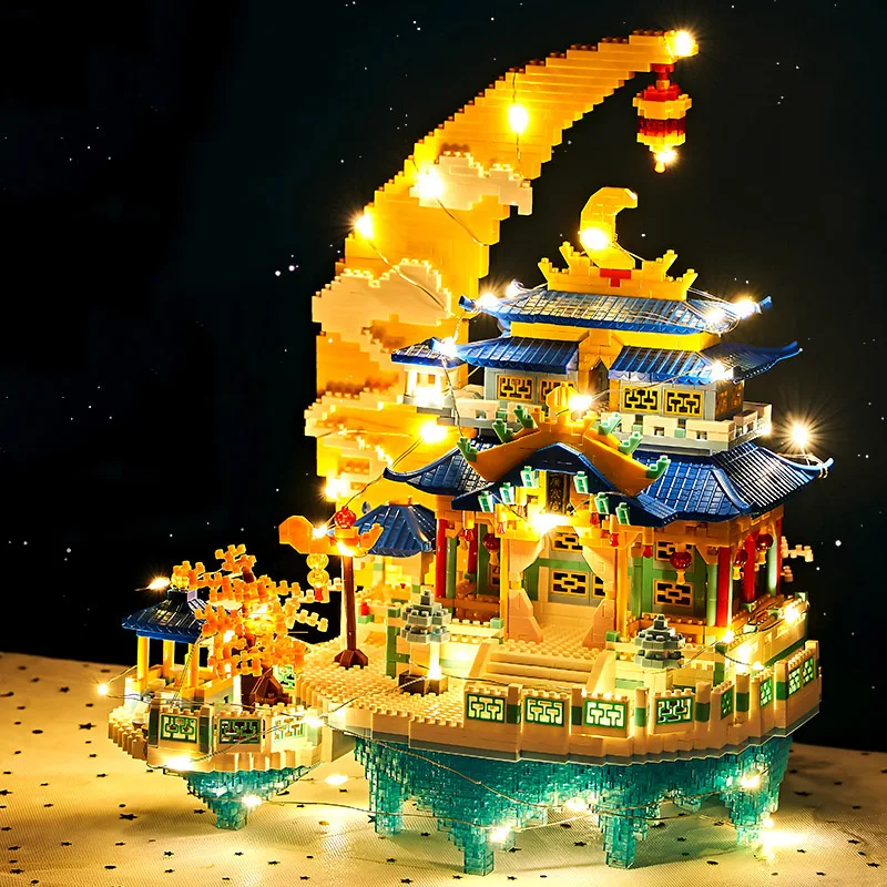 Diamond Chinese Architecture Moon Palace House Model Building Blocks ...