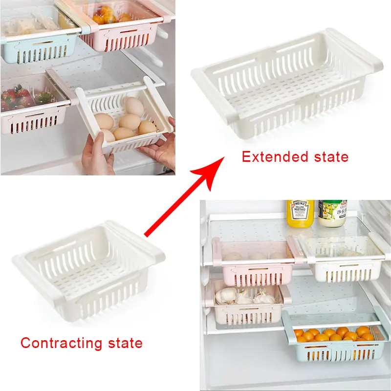 Fridge-Storage-Drawer-Box-Kitchen-Organizer-Extendable-Refrigerator ...