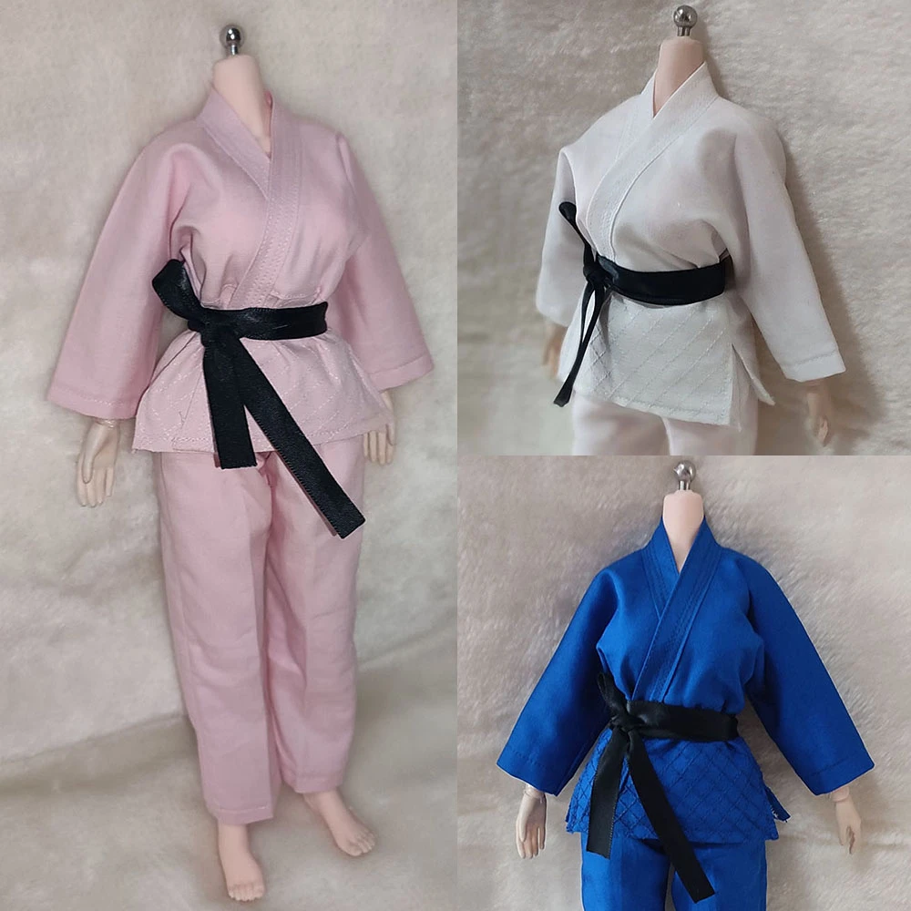 1/6 Scale Female Fighter Girl Clothes Set Judo Taekwondo Sportswear ...