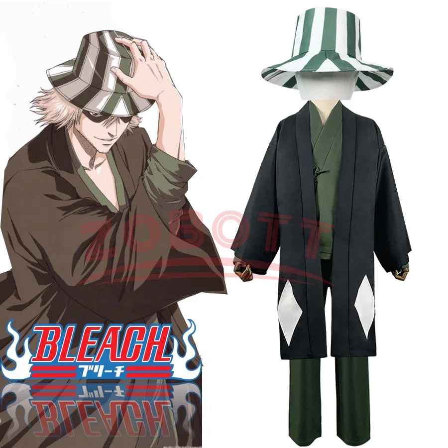 Anime Bleach Urahara Kisuke Cosplay disfraz sombrero Kimono traje para ...