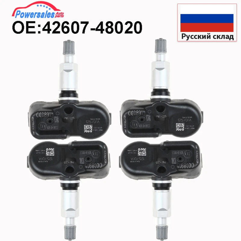 타이어 압력 모니터 센서 도요타 C HR 퍼시픽 캠리 코롤라 렉서스 LS500h LX570 RX450h 42607 48020 ...