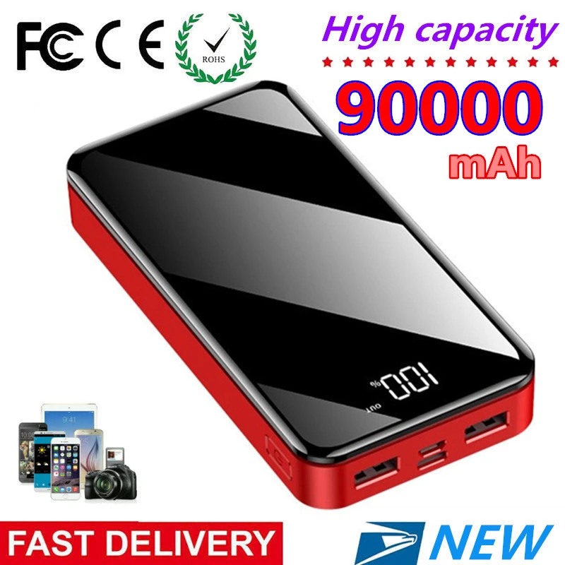 90000mAh Power Bank Portable Charging External Battery Charger Pack ...