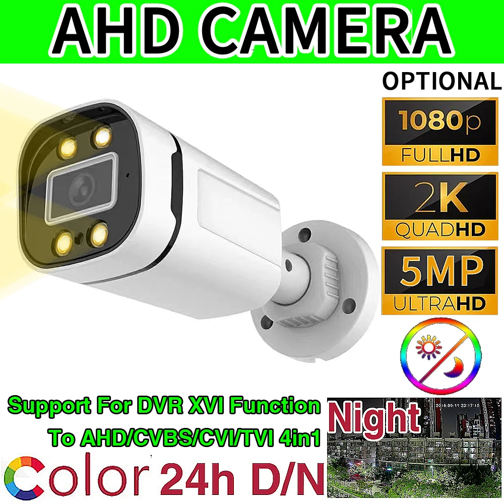 NOVO 5MP 24H Full Color Visão Noturna CCTV AHD Câmera 1080P 4MP HD 4 ...