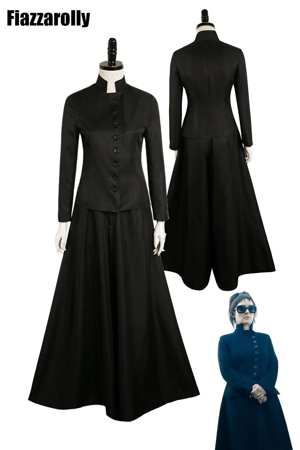 Lydia Cosplay Women Black Dress Coat Set Costume Disguise Outfits for ...