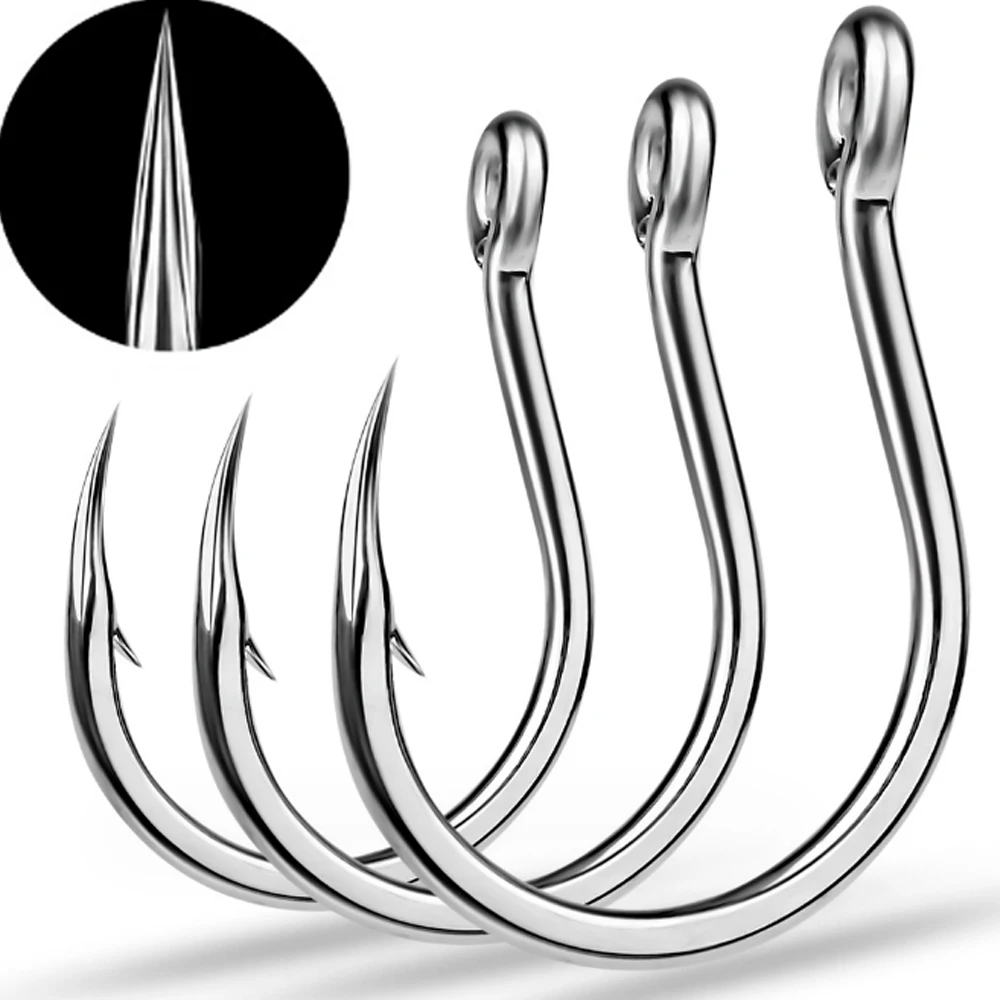 Seahorse-Hooks-Stainless-Steel-Large-Hooks-With-Loops-Long-Shank-Hooks ...