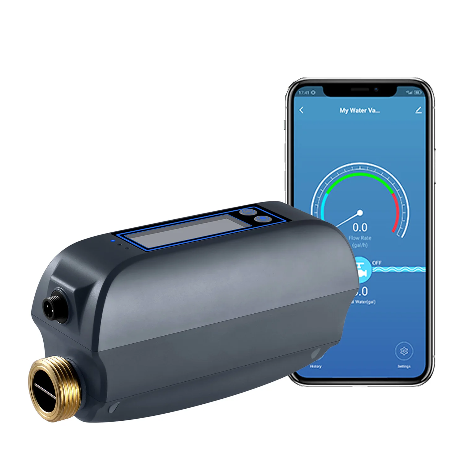 Haozee Tuya Smart WiFi Water Valve Shutoff Water Flow Meter Built in ...