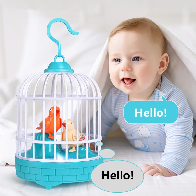 Electric-Voice-Controlled-Bird-Cage-Toys-Simulation-Lighting-Talking ...