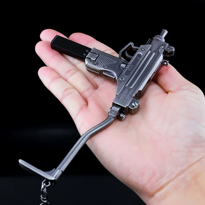 15CM-Alloy-Miniature-UZI-Model-Submachine-Gun-Pendant-High-Quality-Pistol-Keychain-Craft-Pendant ...