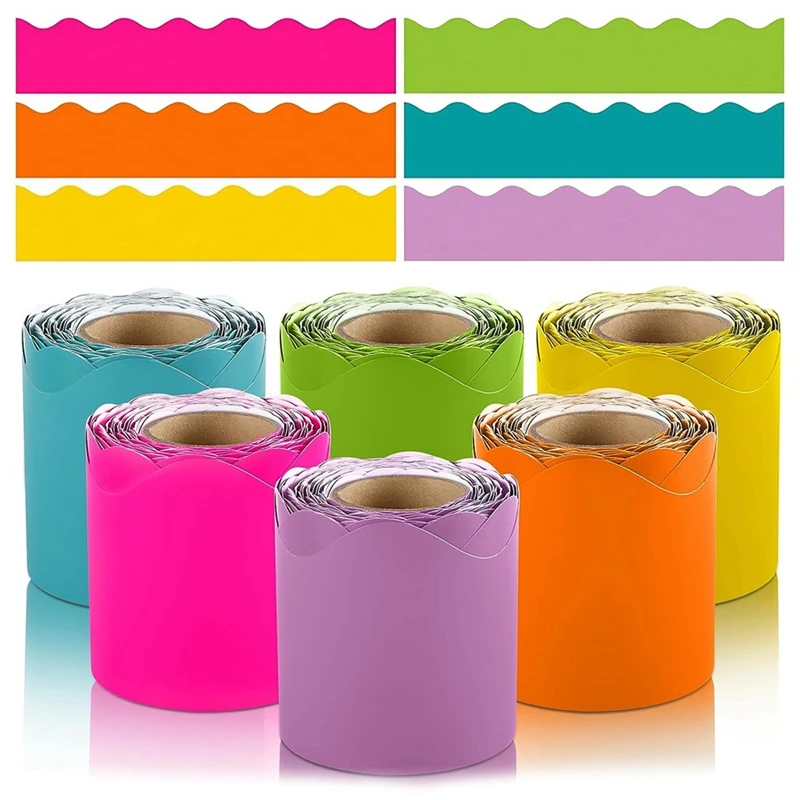 6-Rolls-198-Ft-Bulletin-Board-Borders-For-Classroom-Paper-Roll ...
