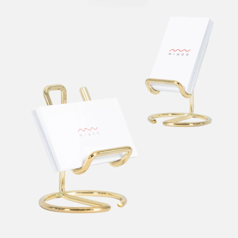 Lindo-tarjetero-de-Metal-dorado-organizador-de-papel-carpeta-con-Clip ...