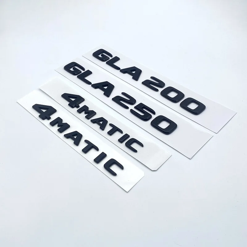 GLA200 GLA250 GLA260 GLA200d 4MATIC 3D Letters Chrome Black ABS Emblem ...