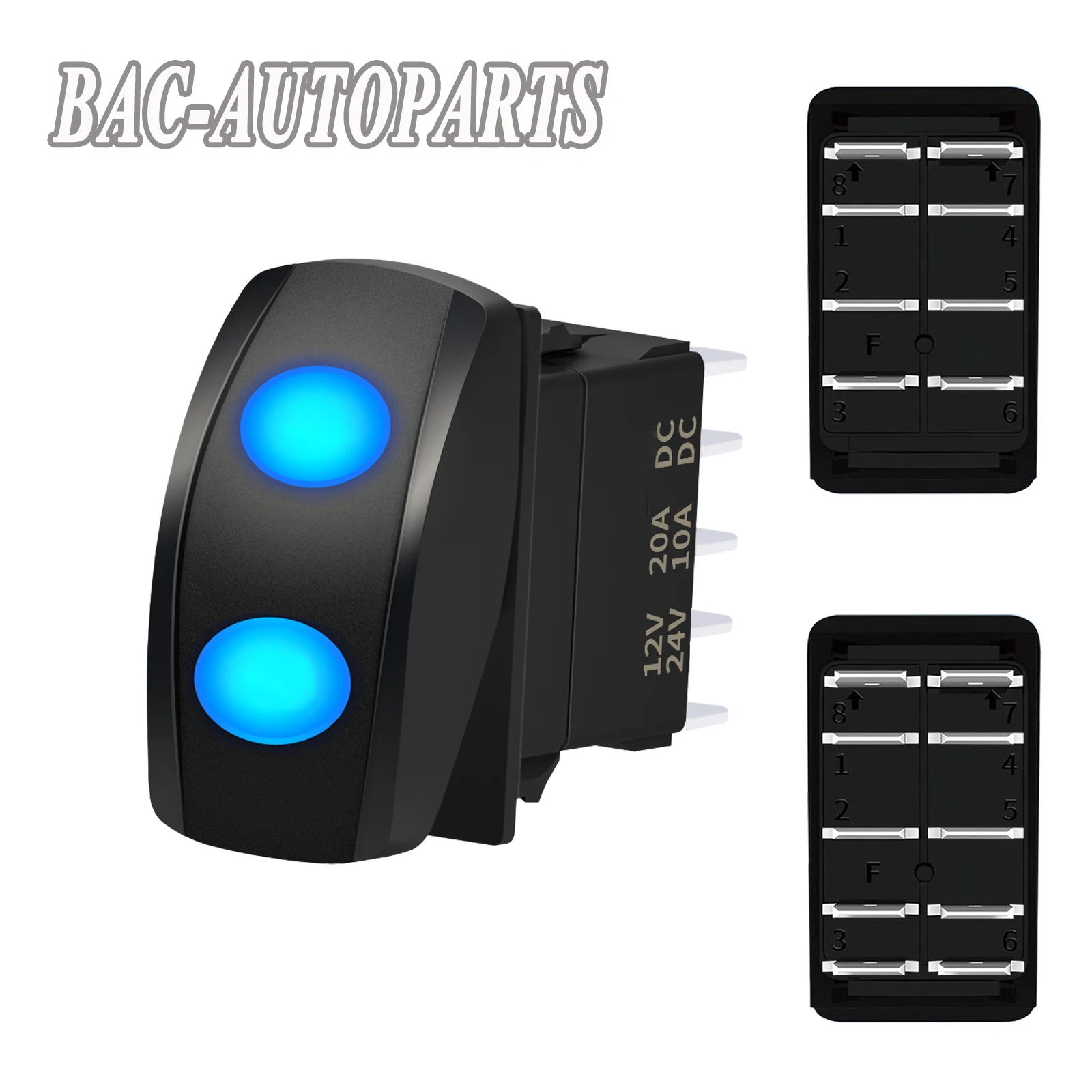 12V-Dual-Blue-Led-Rocker-Switch-DPDT-8Pin-10Pin-For-Car-Marine-Boat-ARB ...