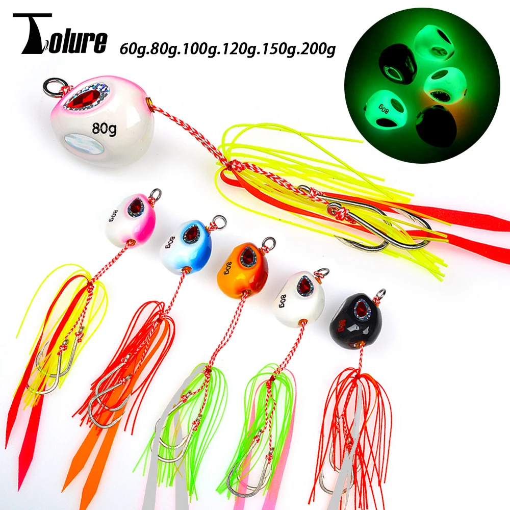 TOLU-60g-80g-100g-120g-150g200g-Tenya-Alien-Metal-Jig-Head-Slider ...