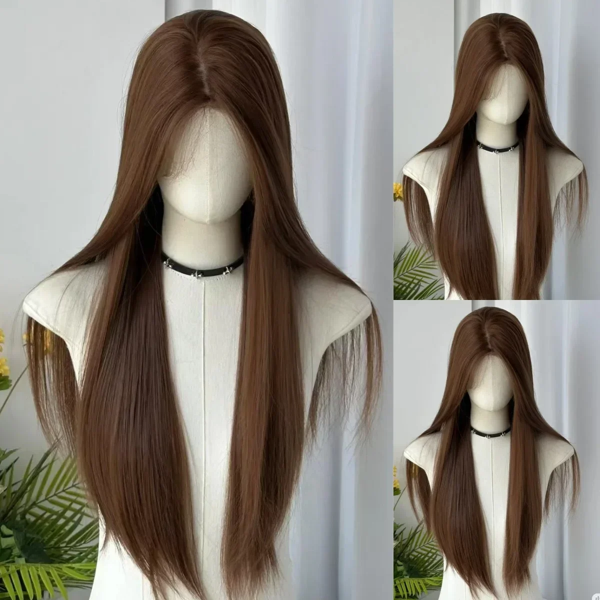 Brown-Wig-Long-Shtriaght-Hair-Wig-24inch-Light-Brown-Synthetic-Wigs-for ...