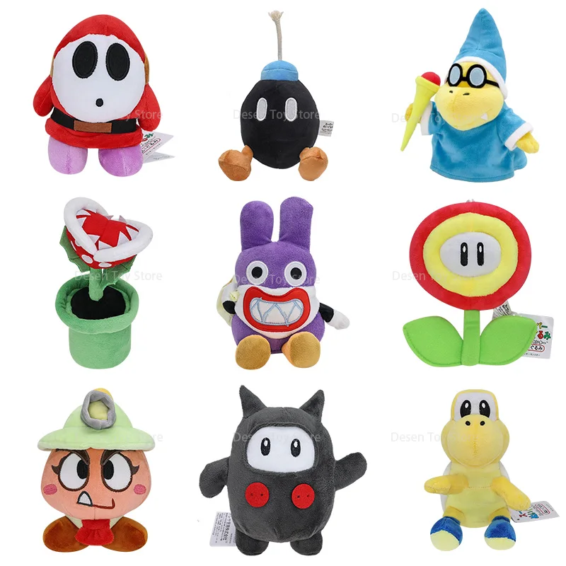 9 Styles Anime Mario Plush Shy Guy Bob omb Kamek Big Poison Piranha ...