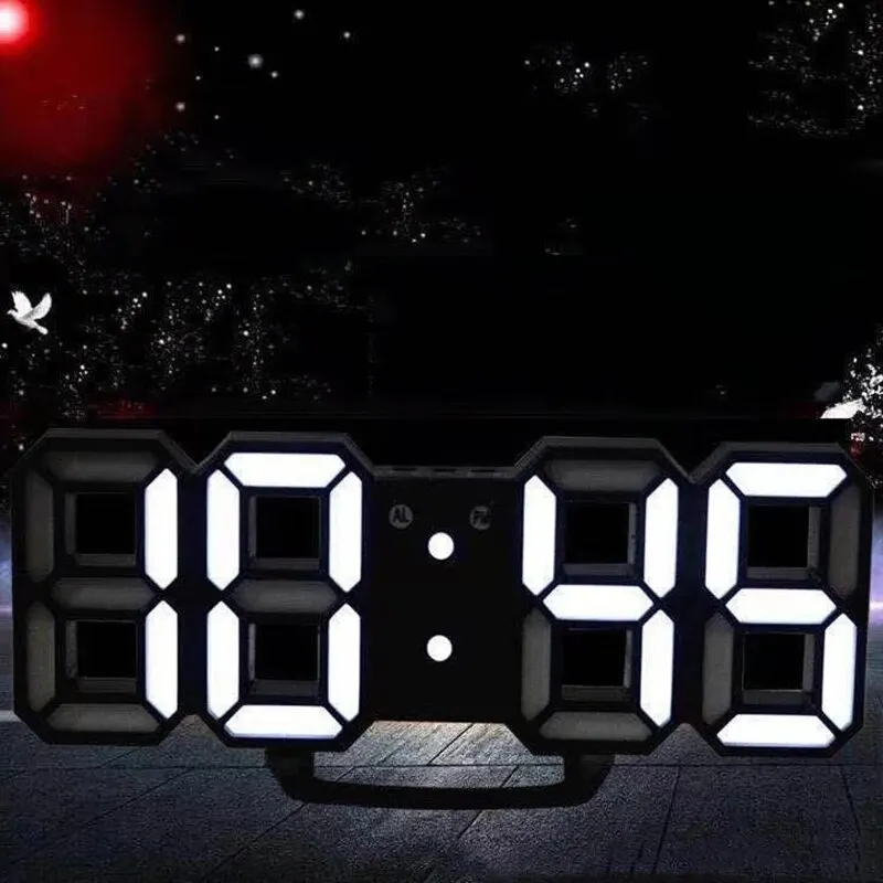 3D-Mini-Clock-LED-Digital-Wall-Clock-Desk-Clock-Electronic-Alarm-Clock ...