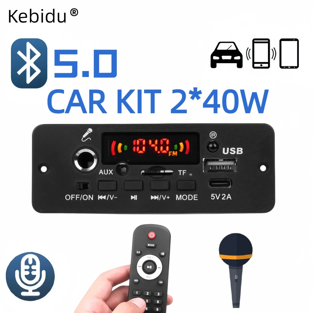 80W-amplificatore-scheda-di-decodifica-MP3-DC-12V-Bluetooth-5-0-Kit-per ...