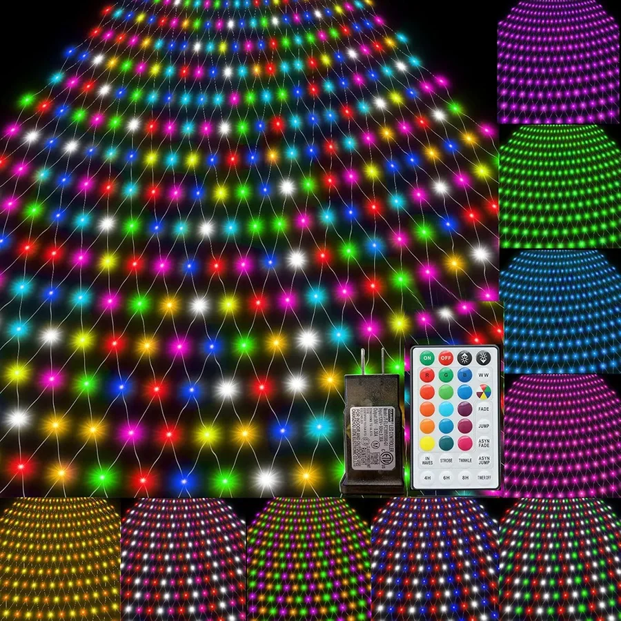 Luces-de-red-LED-RGB-que-cambian-de-Color-luz-LED-de-malla-navide-a ...
