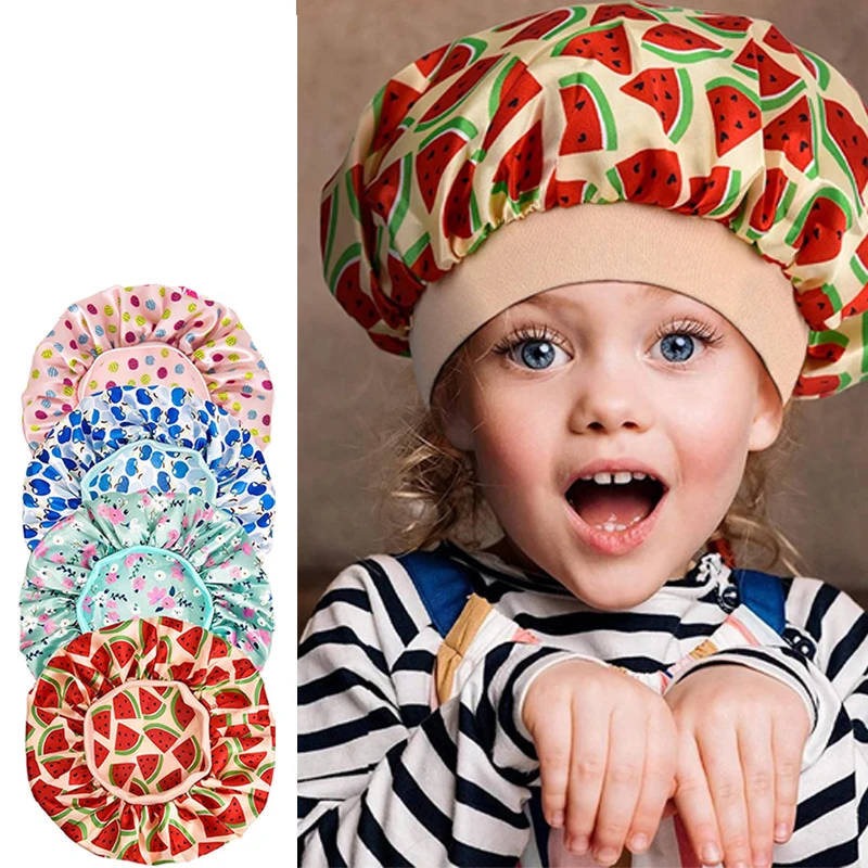 Children Fashion New African Adjustable Printing Ankara Satin Bonnet ...