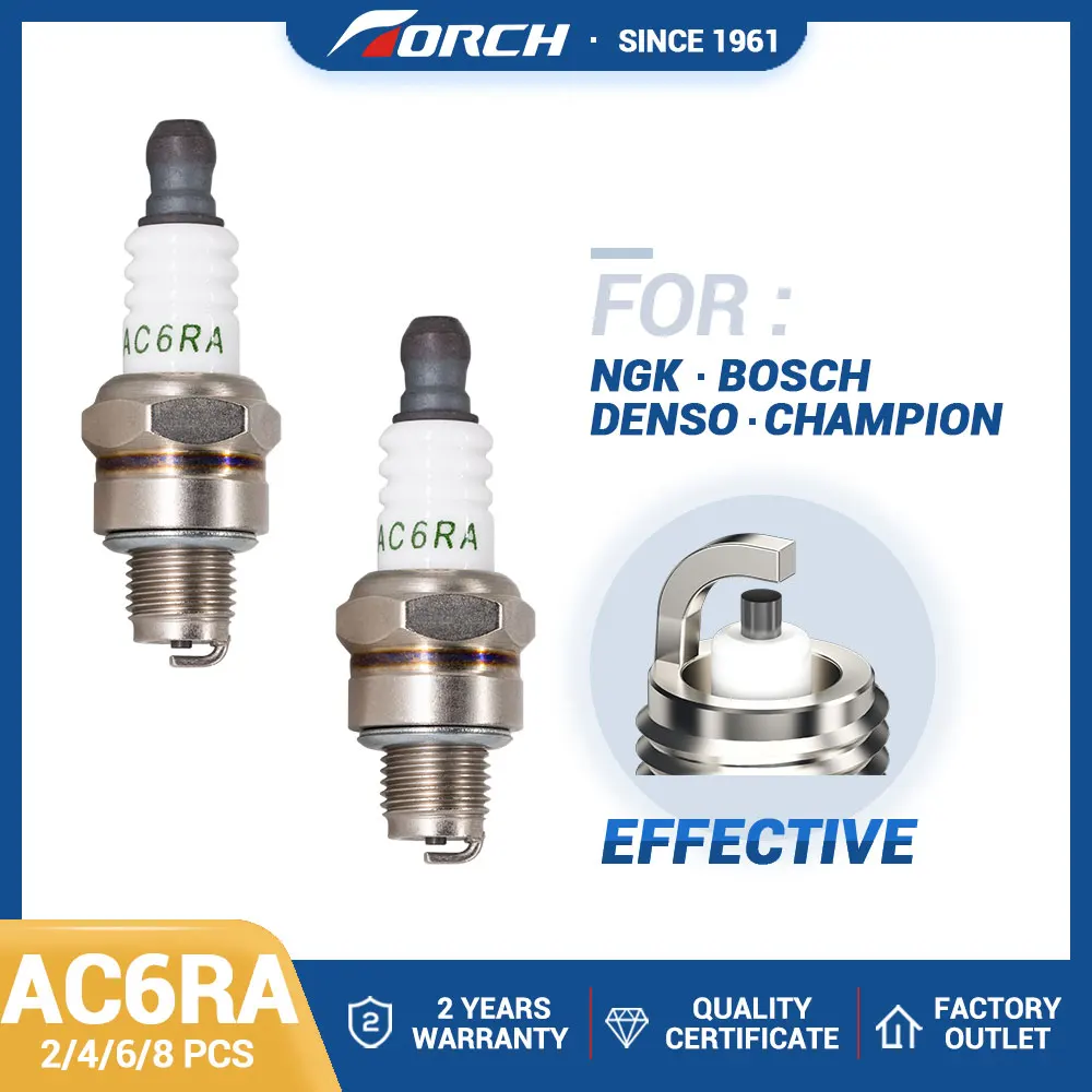 2-8PCS-Spark-Plugs-Torch-AC6RA-Replace-for-Candles-1223-CMR6A-Husqvarna ...