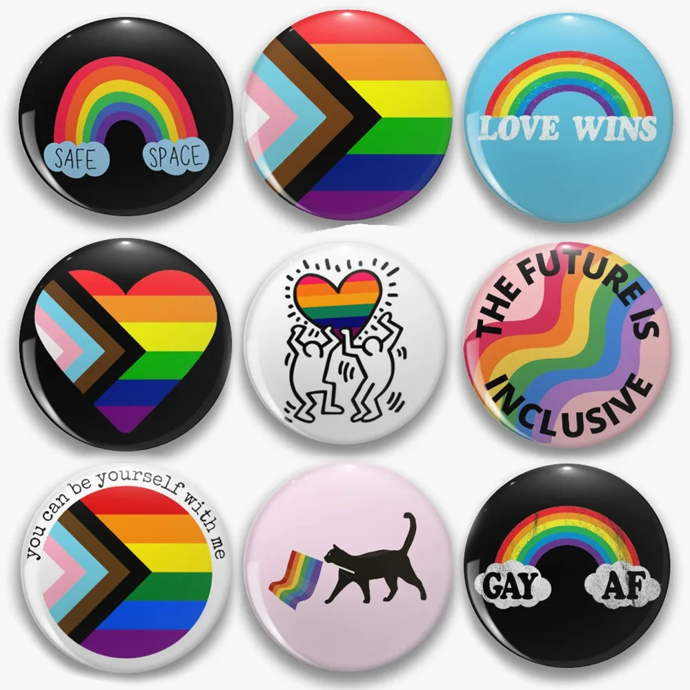 Love is Love Tinplate Pins LGBT Rainbow Soft Button Brooches The Future ...
