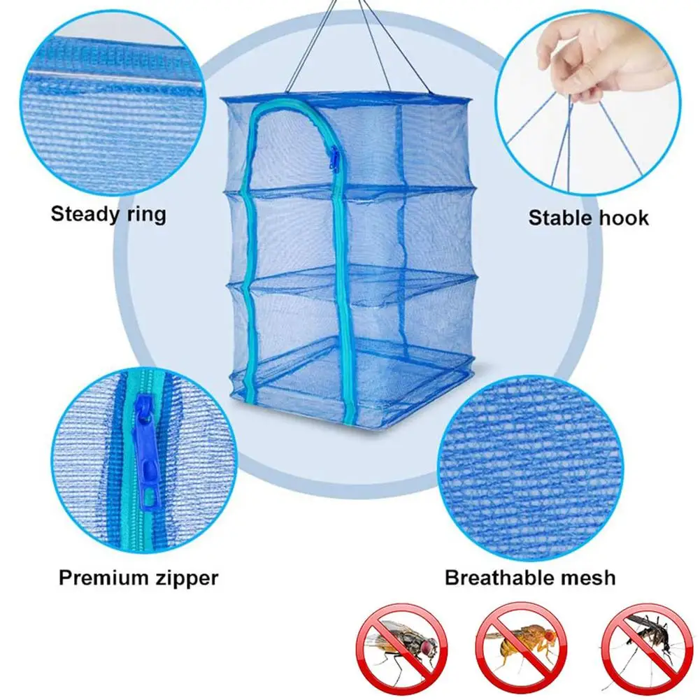 YFASHION-Hanging-Foldable-Fish-Drying-Mesh-3-Layers-Vegetable-Fish ...