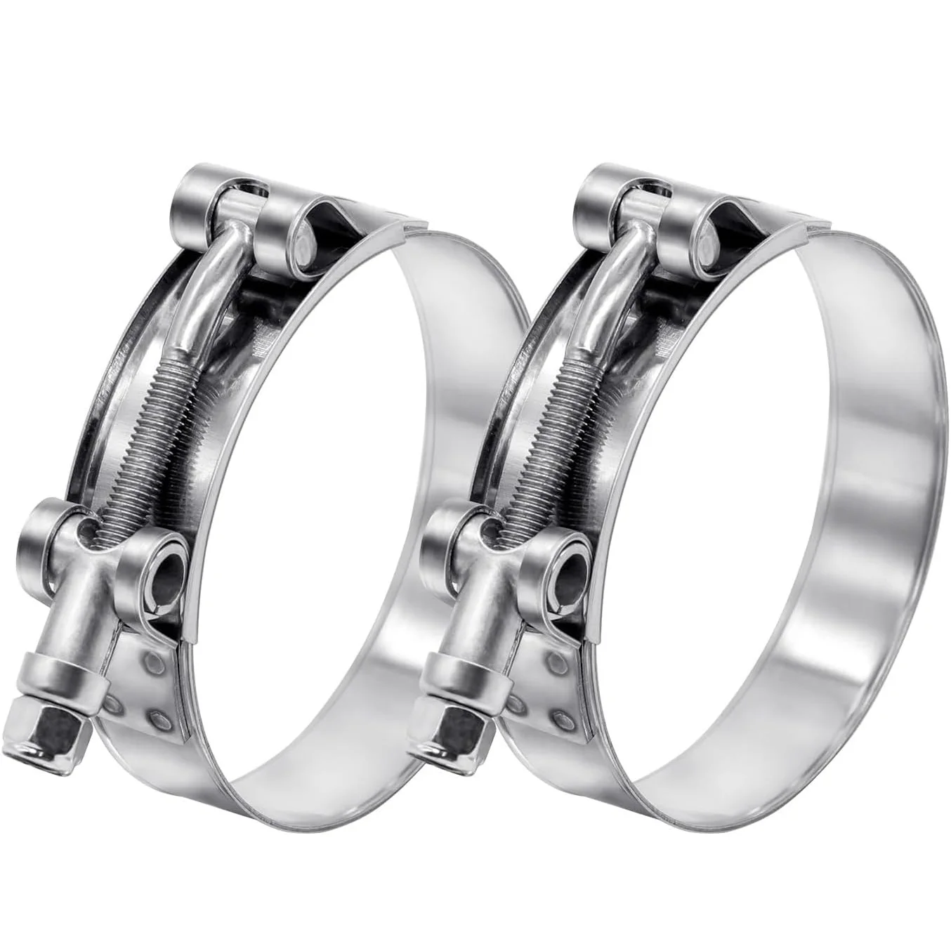 2PCS-T-Bolt-Style-Strength-High-Fastener-Clamp-Stainless-Steel-Exhaust ...