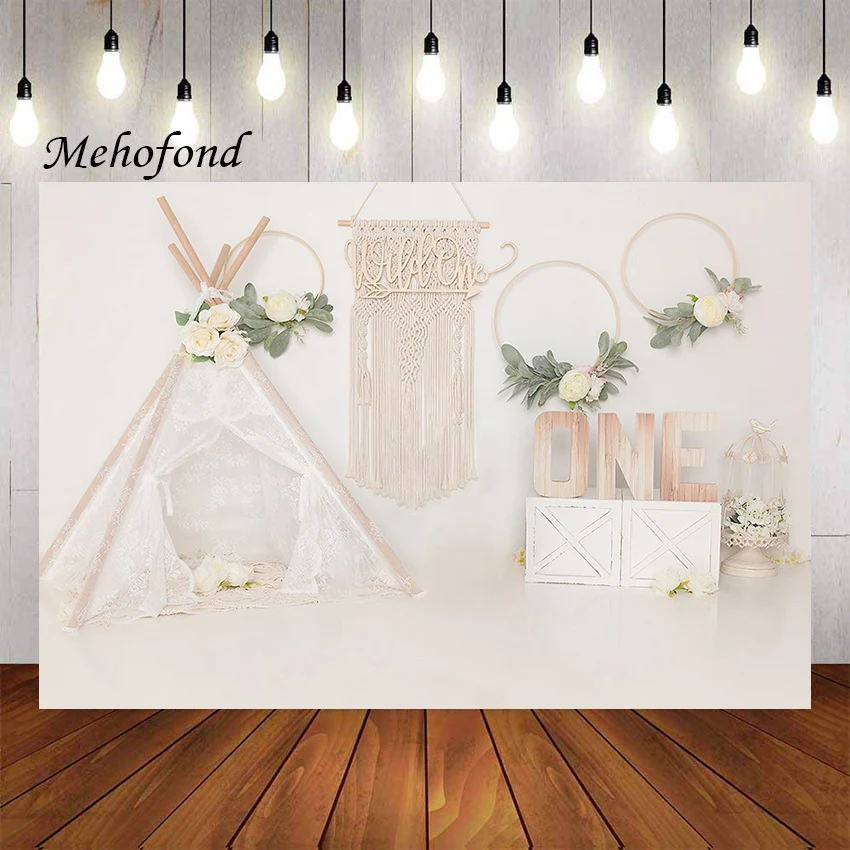 Mehofond Photography Background Boho Wild One Jungle Camping Girl 1st ...