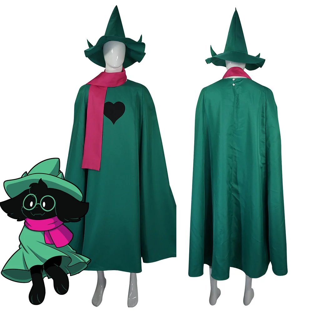 Deltarune-Ralsei-Cosplay-Costume-Robe-Cloak-Hat-Adult-Outfits-Halloween ...
