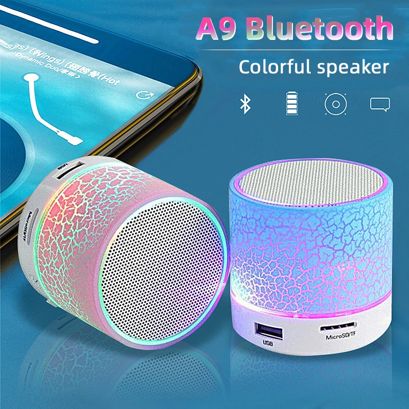 Bluetooth mini alto falante sem fio colorido led tf cartão usb subwoofer portátil mp3 música ...