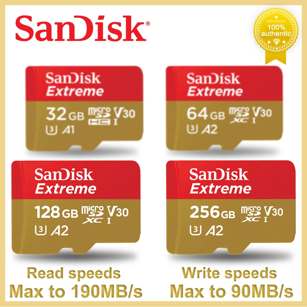 SanDisk scheda Micro SD originale Extreme microSDXC UHS-I scheda di memoria A2 U3 4K Flash TF ...
