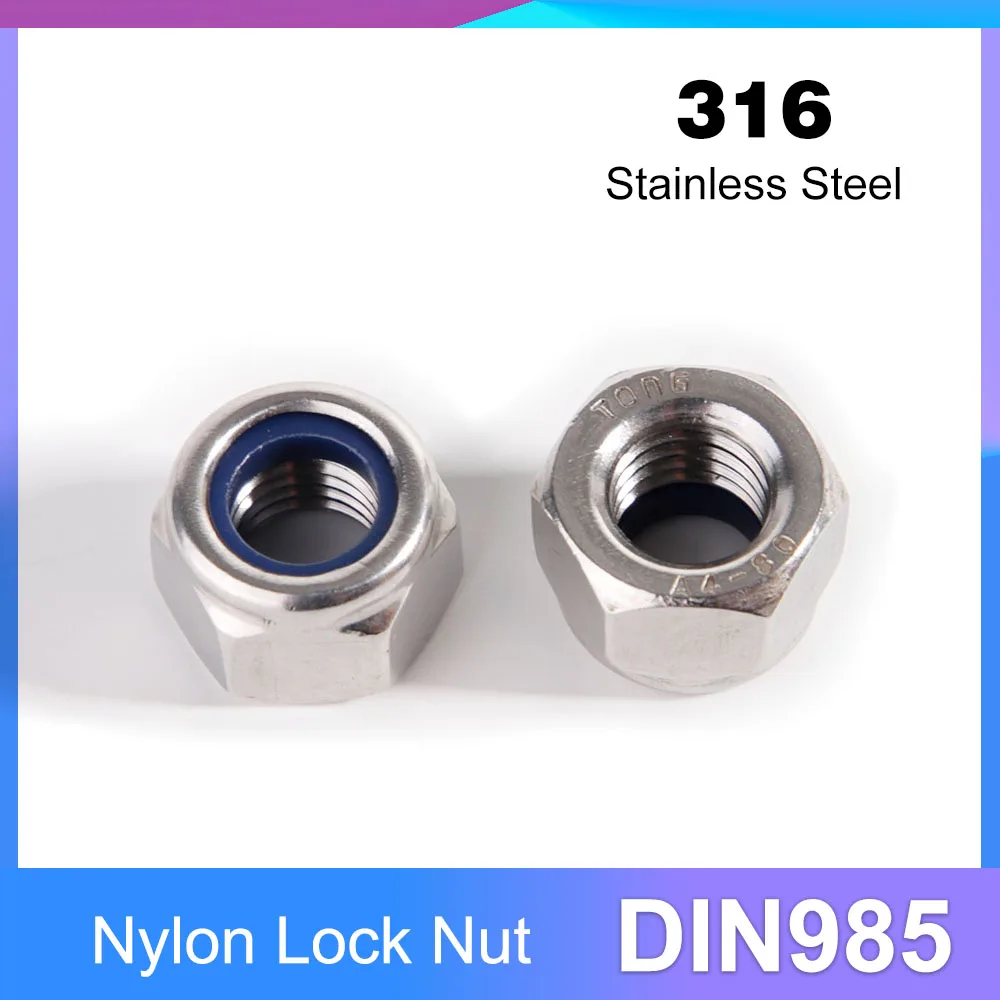 A4-80 316 Stainless Steel Nylon Lock Nut M3 M4 M5 M6 M8 M10 M12 M14 M16 ...