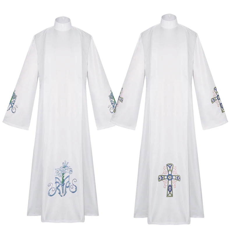 Clergy-Robes-Catholic-Church-Utensils-Priest-Robe-White-Church-Gown ...