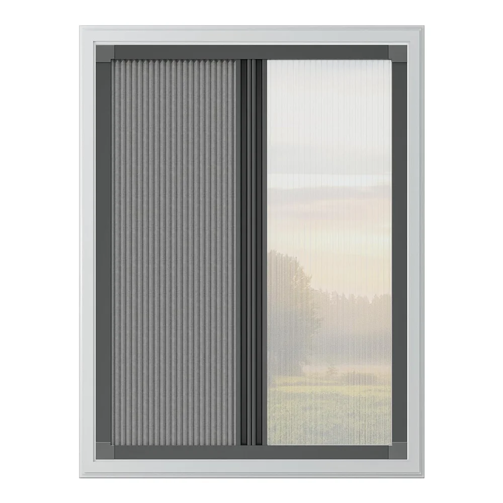 2 in 1 Day & Night Honeycomb Blinds with Pleated Mosquito Net for ...