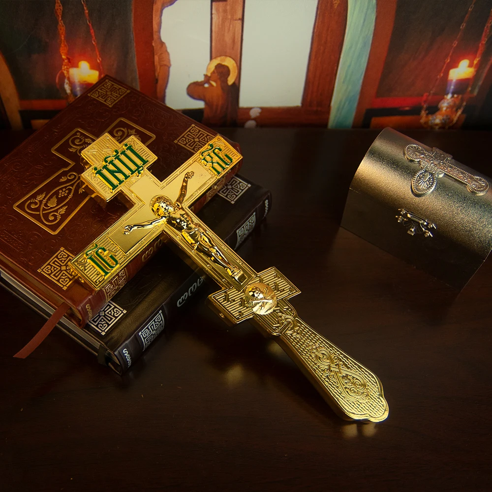 HTISOK croix orthodoxe orientale église jésus Crucifix croix ornement ...