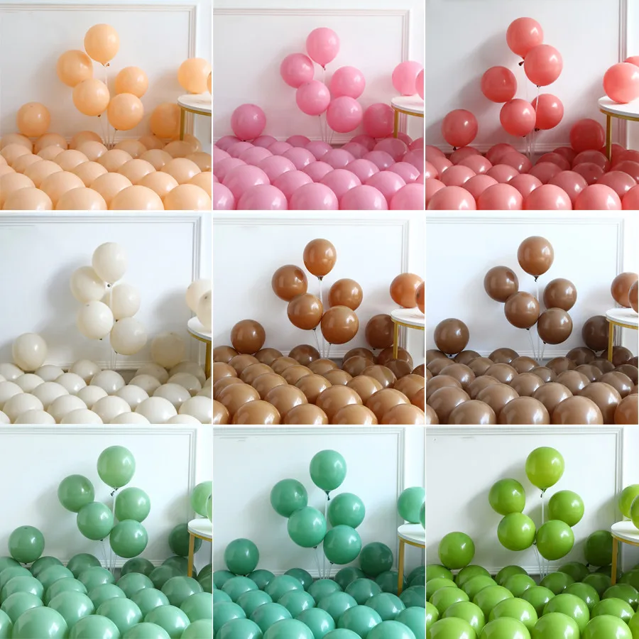 20-40pcs10inch-Retro-Sand-White-Khaki-Balloons-Dusty-Pink-Coffee ...