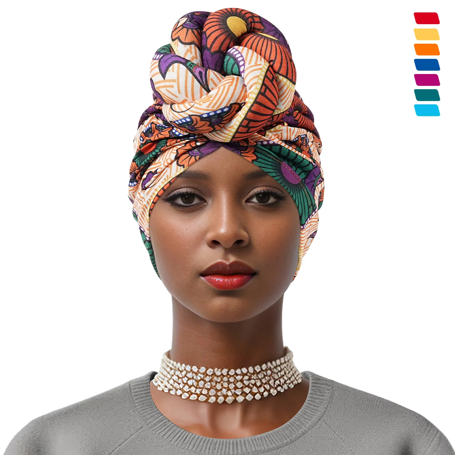 Stylish African Print Turban Headwrap: Ready-to-Wear Party Bonnet.