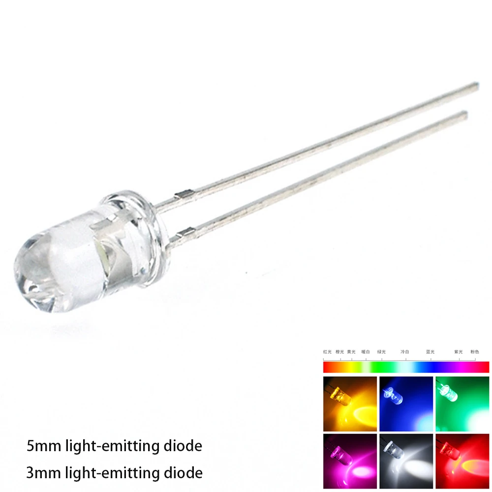 3mm 5mm Yellow Flicker Flickering LED Diodes Candle Led Flicking Lights ...