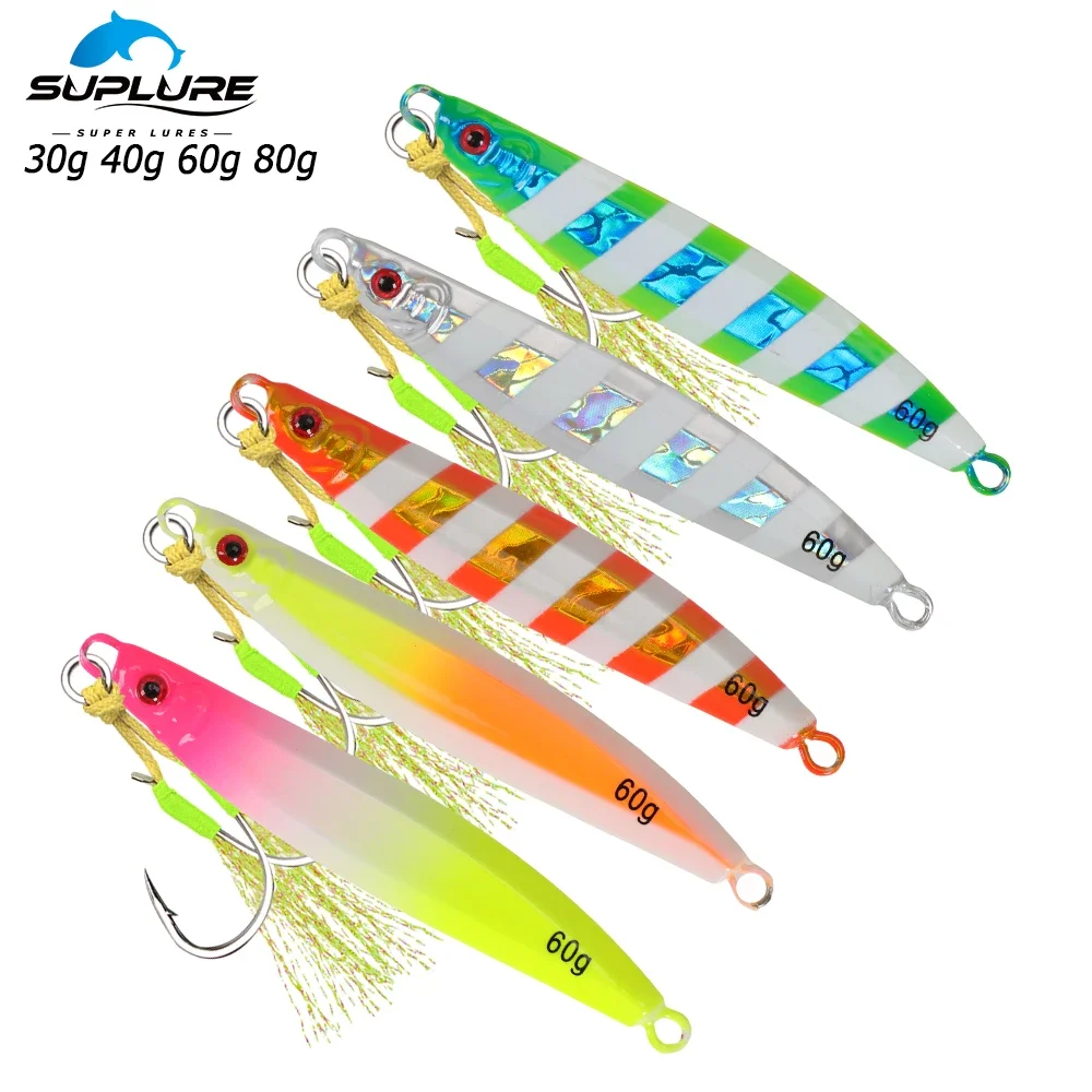 SUPERLURES-JIgging-Lures-30g-80g-Fast-Sinking-Luminous-Jig-Fishing-Lure ...