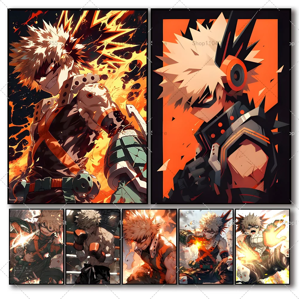 1PC My Hero Academia Bakugo Katsuki Anime Poster Self-adhesive Art ...