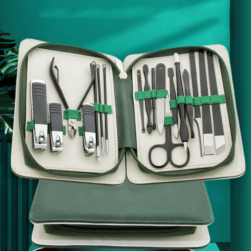 Manicure-set-8-pieces-Matcha-green-Nail-clipper-pedicure-knife-nail ...