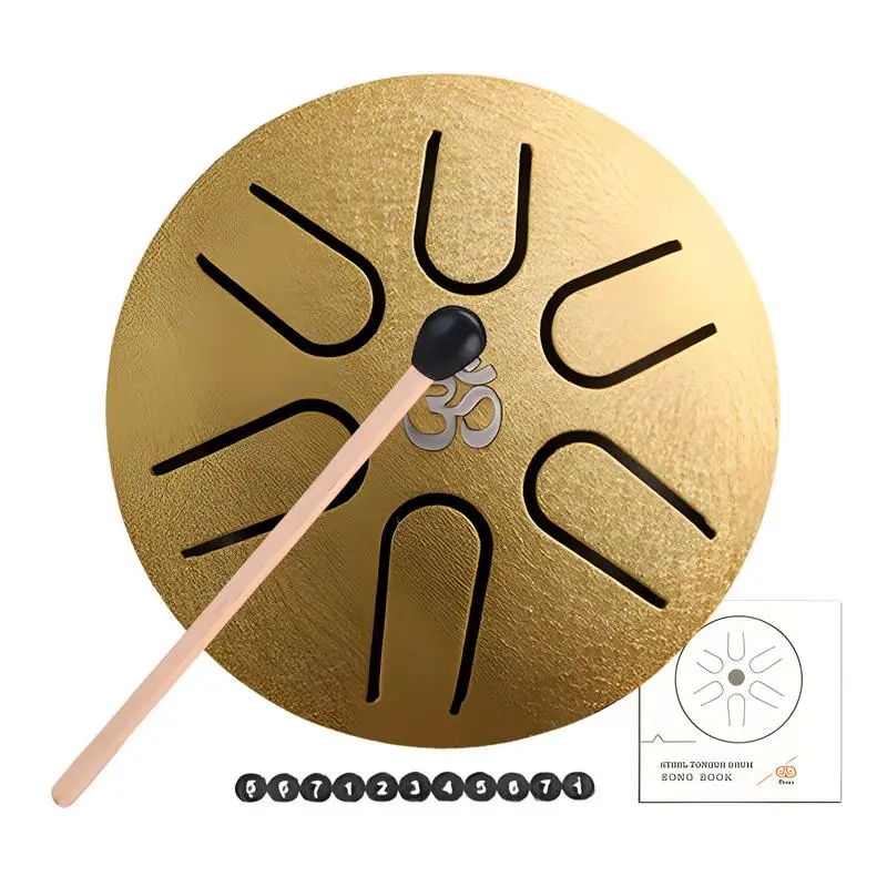 Mini-3-Inch-Drum-6-Notes-Steel-Tongue-Drum-Instrument-Ethereal-Drum ...