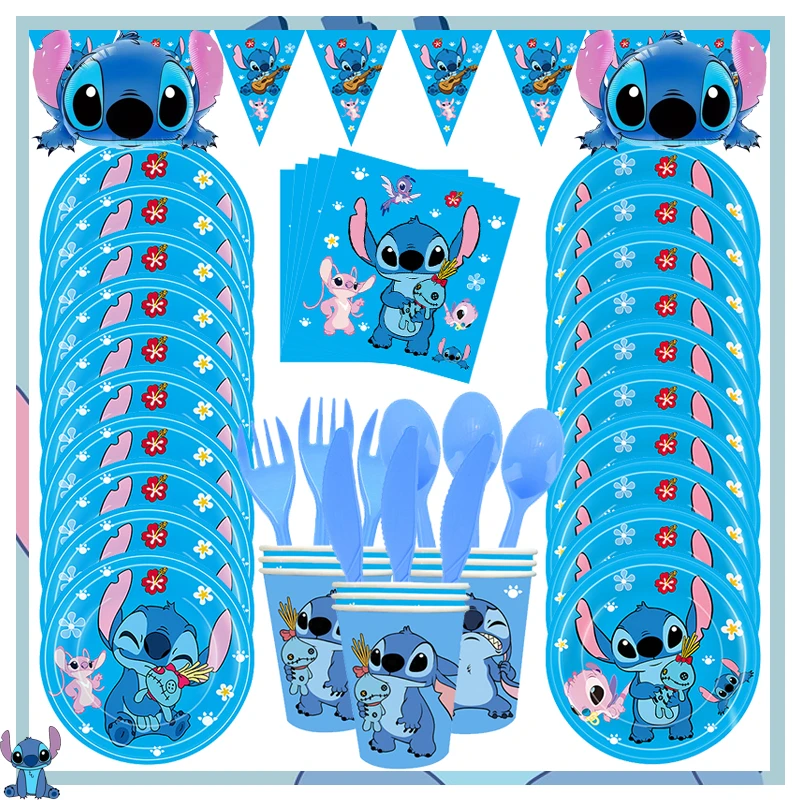 New-Stitch-Birthday-Party-Decoration-Lilo-Stitch-Sky-Blue-Tableware ...