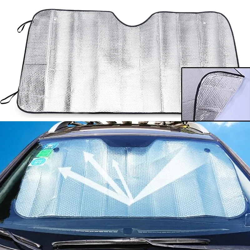 Dobrável Car Windshield Sunshades Car Sun Shade Verão Anti UV Proteção ...