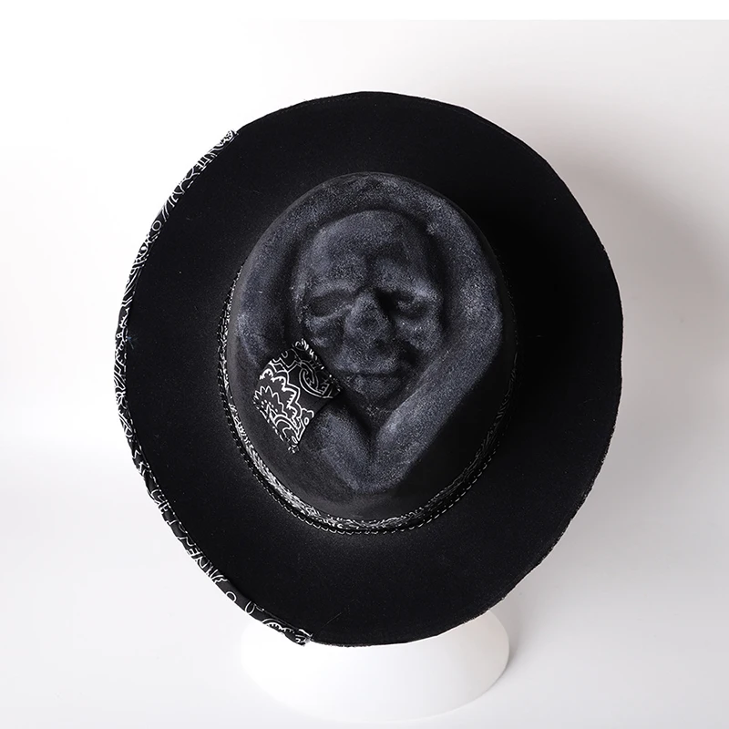 Black-Punk-Cowboy-Cap-Unisex-Adult-Harvester-of-Sorrow-Conical-Skull ...