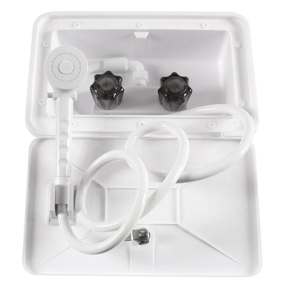 External-RV-Shower-Box-Kit-Cold-Hot-Dual-Valve-Switches-Exterior-Faucet ...