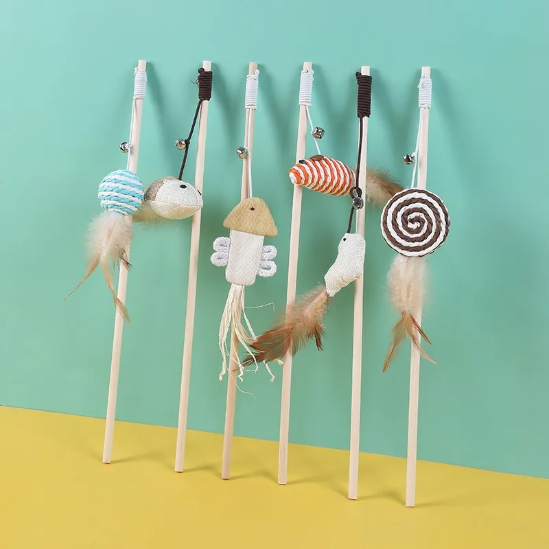 Plush-Animal-Cat-Toy-Hemp-Rope-Teasing-Cat-Sticks-Kitten-Wooden-Handle ...