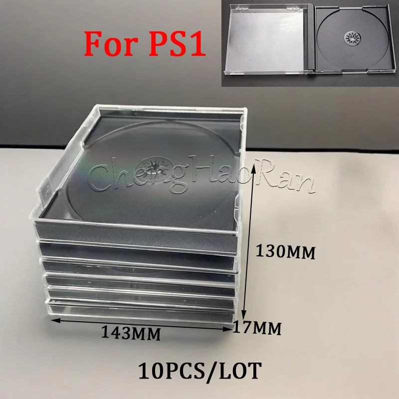 10PCS Transparent Plastic Game Disc Storage Shell Cover for PS1 ...